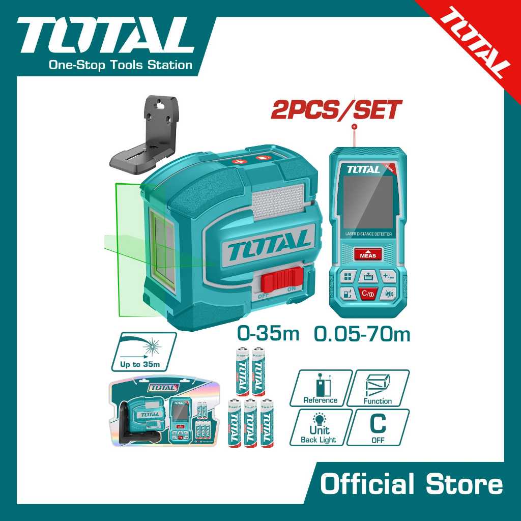 TOTAL COMBO SET ชุดที่ 80 รุ่นTOSLL0401 ชุดเครื่องวัดแนวเส้น-เครื่องวัด ...