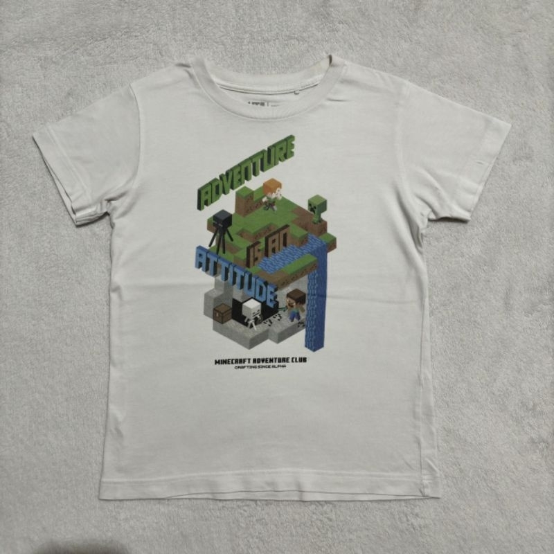 เสื้อยืด uniqlo minecraft เด็กมือสองวัดรอบอก 30 นิ้วยาว 20 นิ้ว ...