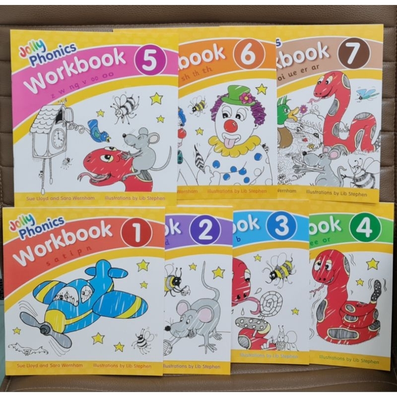 Set of Jolly Phonics Workbook work book 1–7 (In Precursive/ In Print ...
