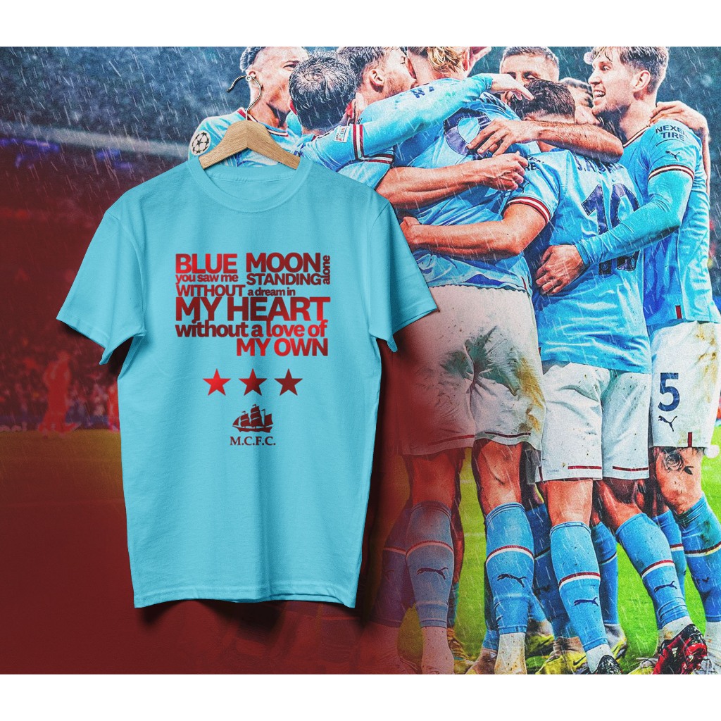 เสื้อยืด BLUE MOON Manchester City แมนฯ ซิตี้ เรือใบสีฟ้า มี 3 สี ดำ ...