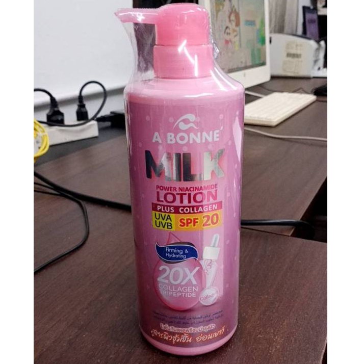 a bonne milk lotion plus collagen spf20 500ml.โลชั่นบำรุงผิวกาย ...