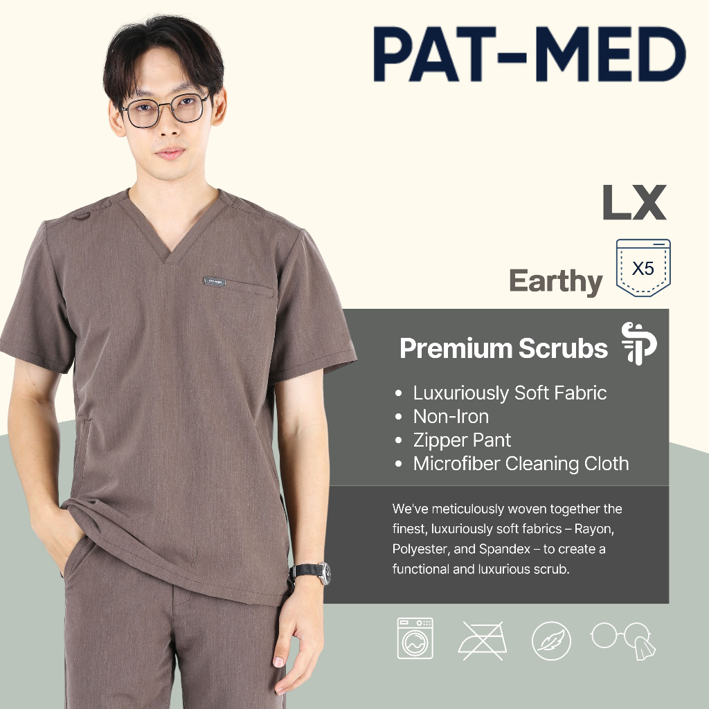 PAT-MED Scrubs Sets Top & Pants for Male รุ่น LX - Earthy ชุดสครับแพทย์ ...