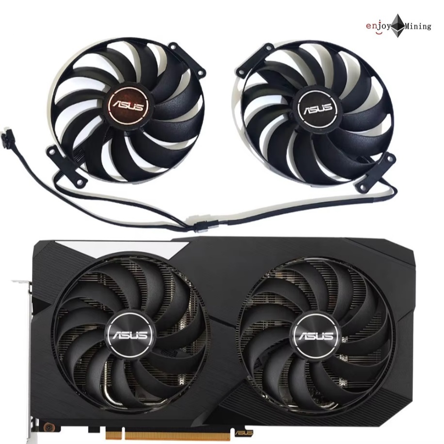 พัดลมการ์ดจอ ASUS Dual Radeon RX 6600 6600XT 6700XT DUAL OC Graphics ...
