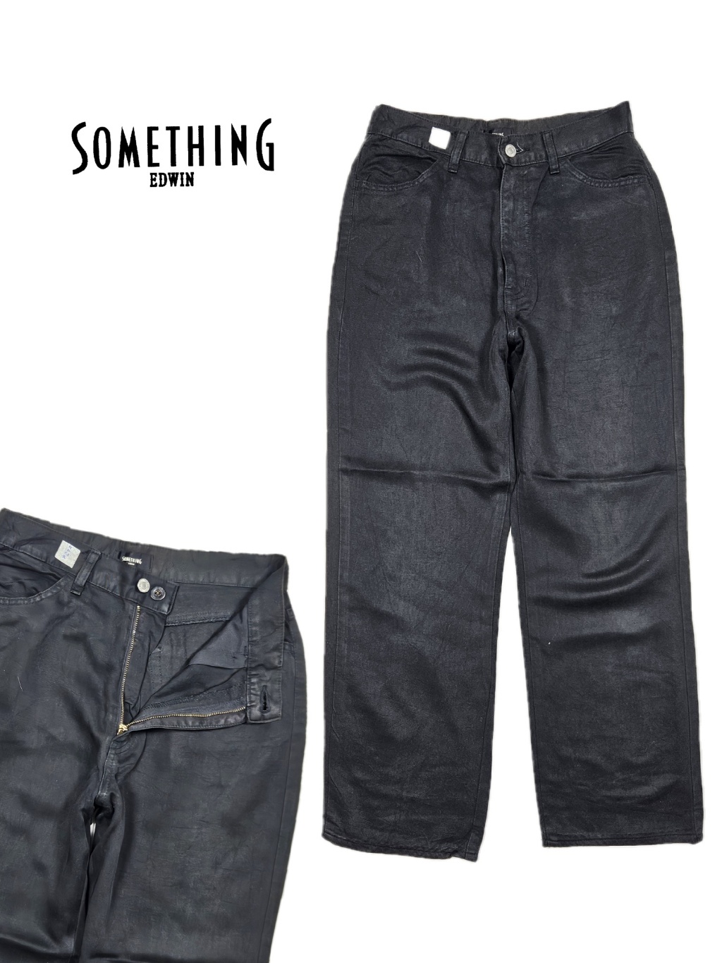 เอว28 Something Edwin ทรงกระบอกกลาง สีดำ ผ้าเบา | Shopee Thailand