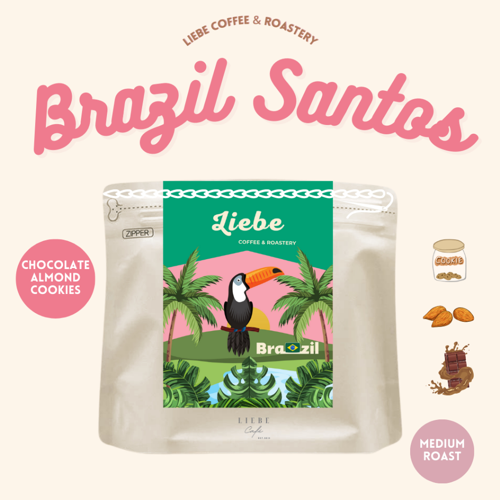 เมล็ดกาแฟ Chocolate Almond Cookies เมล็ดกาแฟ Brazil Santos | Shopee ...