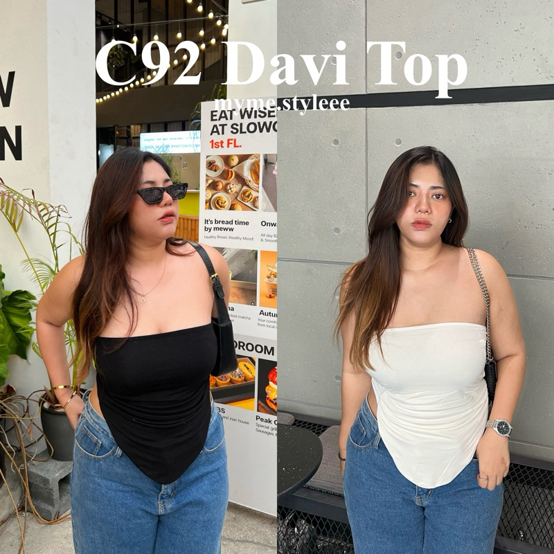 C92 Davi Crop เสื้อเกาะอกเรย่อนสาวอวบ - myme.styleee | Shopee Thailand