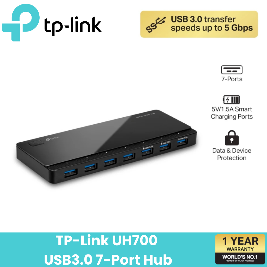 TP-Link UH700 USB3.0 7-Port Hub ฮับเพิ่ม USB รับประกัน 1 ปี | Shopee ...