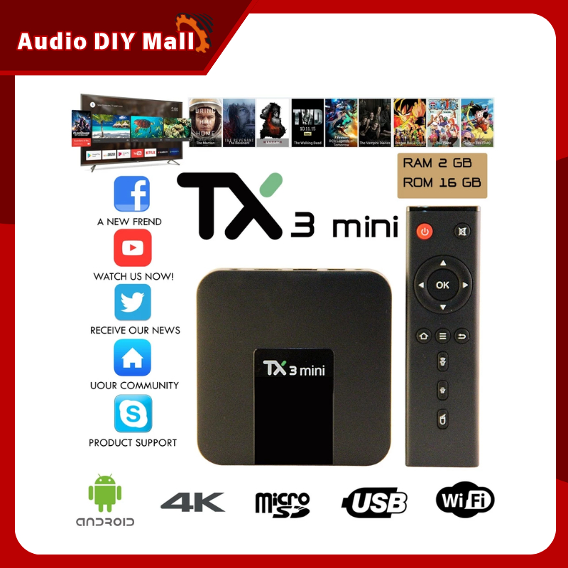 กล่องแอนดรอย (Android Box) Tx3 2/16 GB Mini WIFI 2.4 ทำทีวีธรรดาให้เป็น ...