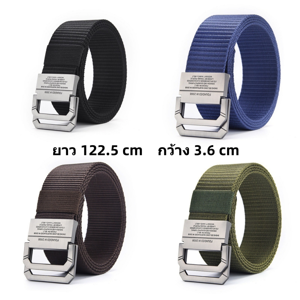 พร้อมส่ง‼️ เข็ดขัดผู้ชายยุทธวิธี หัวโลหะ ห่วงคู่ สายไนลอน ไม่ต้องเจาะรู ...