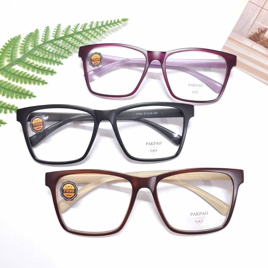 PAKPAO EYEWEAR รุ่น17003 กรอบแว่นตาTR90(พลาสติกเกรดพรีเมี่ยม) น้ำหนักเบา ยืดหยุ่นได้ ทนทาน ...