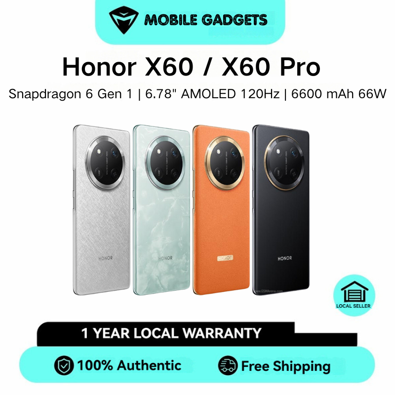 Honor X60 / Honor X60 Pro | Snapdragon 6 Gen 1 | 6.78" AMOLED 120Hz | 6600 mAh 66W | Shopee Thailand