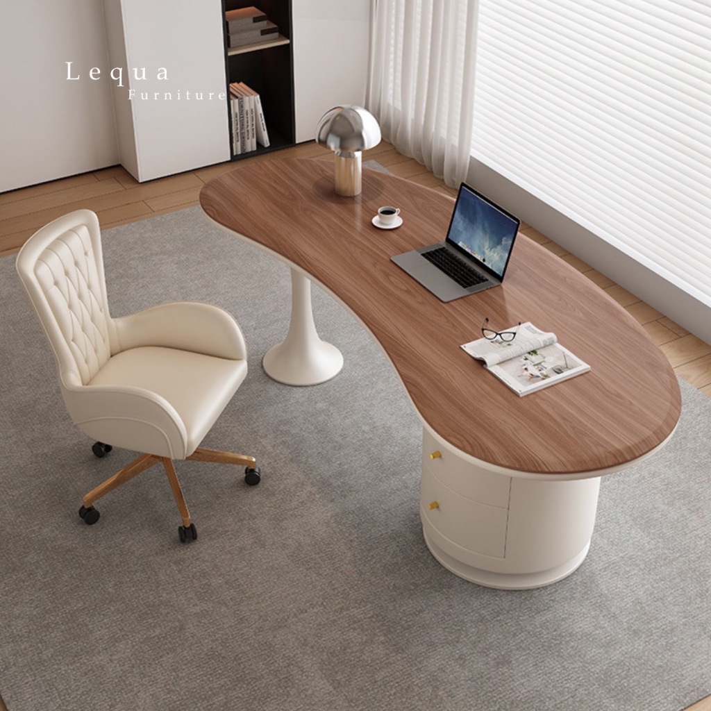 Lequa.furniture โต๊ะทำงาน โต๊ะคอม มินิมอล โต๊ะผู้บริหาร Top ไม้ จัดส่ง ...