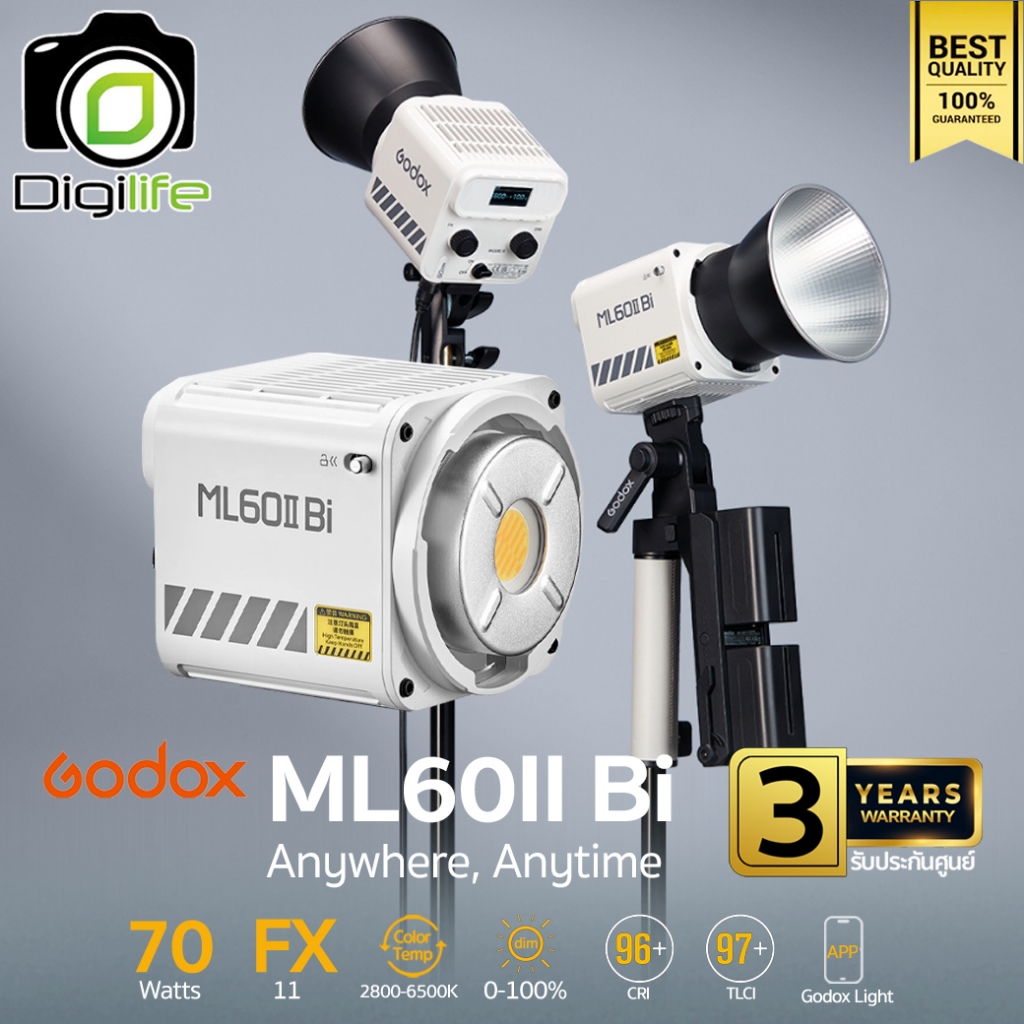 Godox LED ML60II Bi 70W Bi-Color 2800K-6500K - Godox Mount - รับประกัน ...