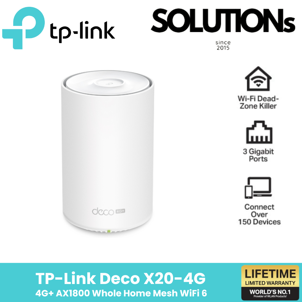 TP-Link Deco X20-4G เราเตอร์ Mesh รุ่นใส่ซิม 4G+ AX1800 Whole Home Mesh ...