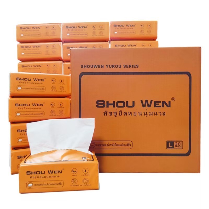 [ ลังละ20ห่อ ] กระดาษทิชชู่ shou wen เบาลม ทิชชู่ ห่อยาว แผ่นหนา ขนาด ...