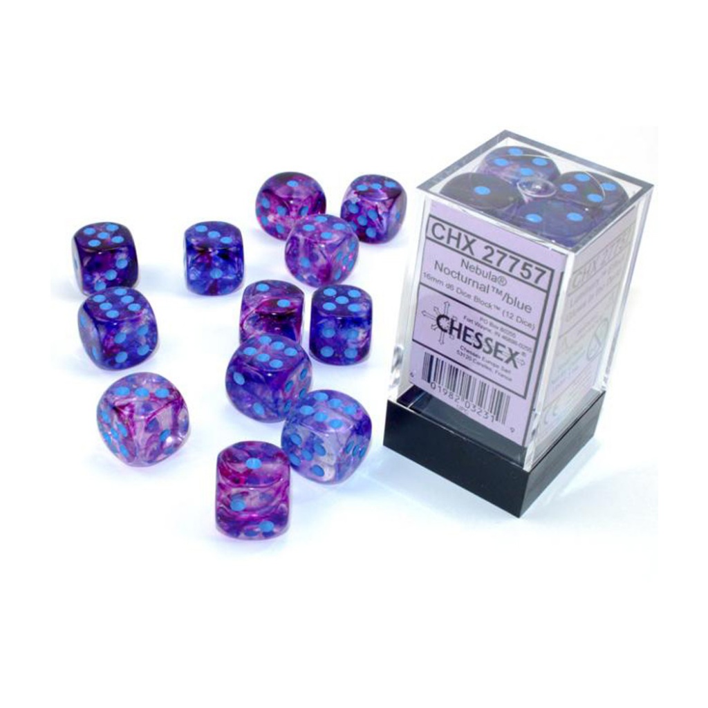 [ของแท้] ลูกเต๋า Chessex Dice Nebula 16mm d6(12 Dice) สำหรับเกมกระดาน ...