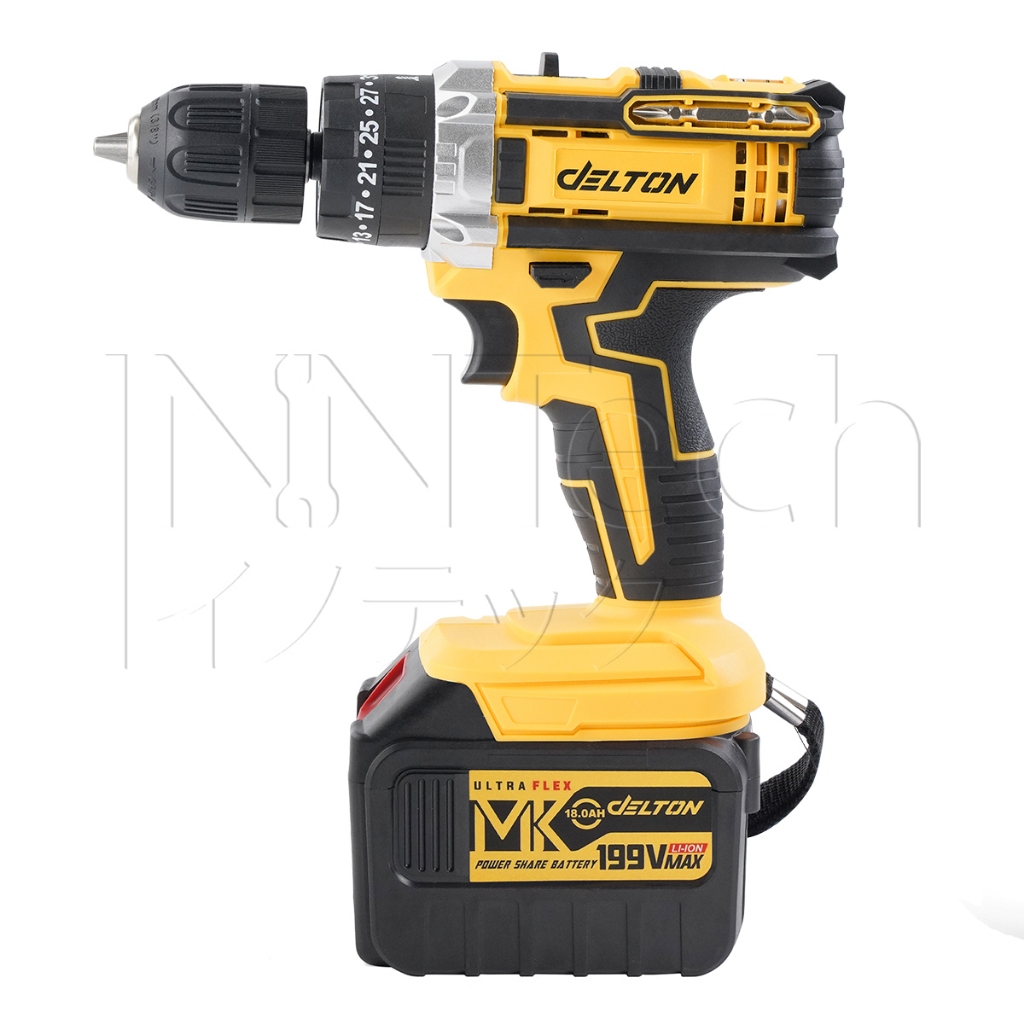 (แพ็คคู่) DELTON สว่านไร้สาย 3 ระบบ + บล็อกแบต 2in1 199V แบตเตอรี่ขนาดใหญ่ 2 ก้อน MK Series รุ่น ...