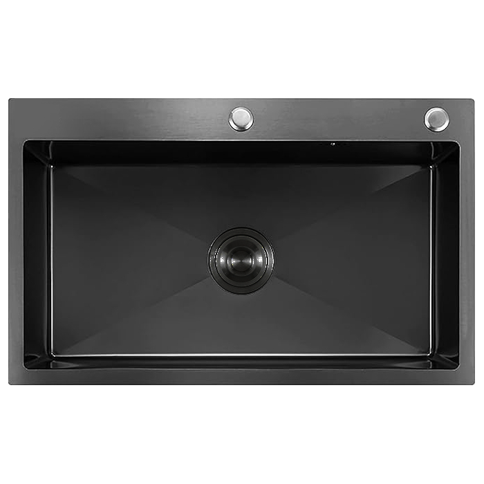 TEKA SINK อ่างล้านจาน 1 หลุม รุ่น TQ 82 1B Black สีดำ ฟรี ก๊อกน้ำเย็ฯ ...