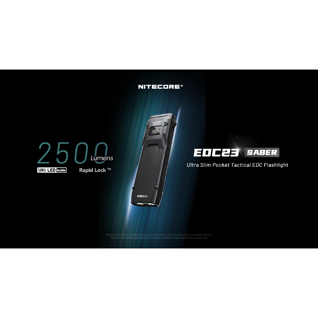 ไฟฉาย Nitecore EDC23 2500 Lumen USB-C Rechargeable Ultra-Slim EDC Flashlight : สินค้ารับประกัน 1 ...