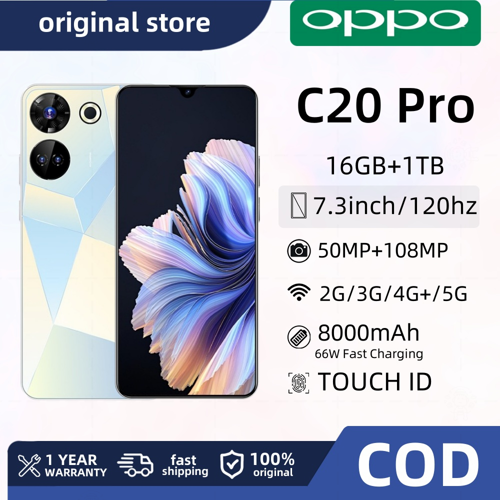 สมาร์ทโฟน 0PP0 C20 Pro Android13 มือถือเกมมิ่ง รองรับการจดจำใบหน้าและ ...