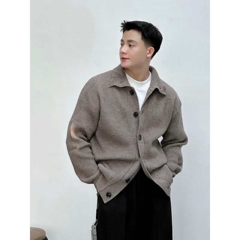 Collared Cardigan Sweaters เสื้อคาดิแกนคอปก | Shopee Thailand