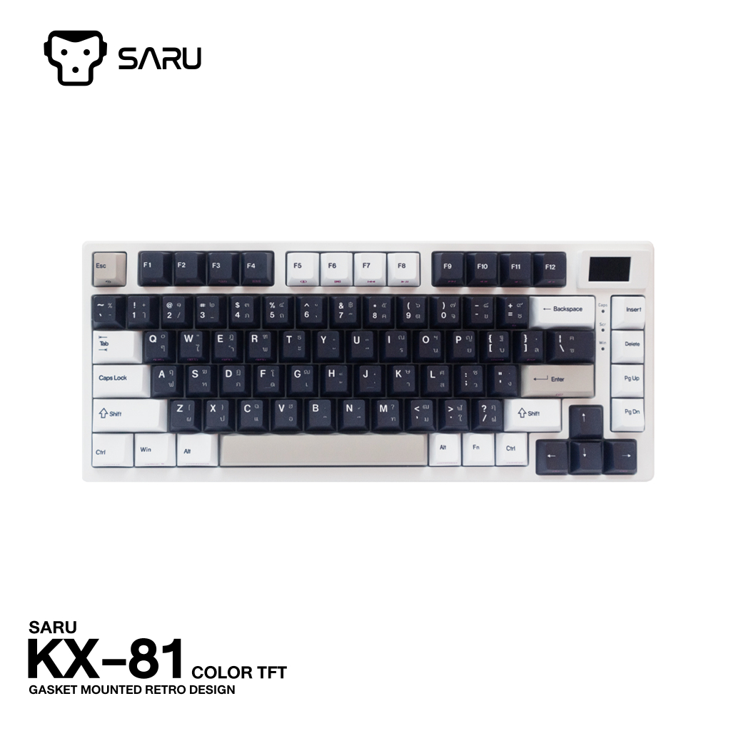 [ประกัน 1 ปี] Saru คีย์บอร์ดเกมมิ่งจอ Led Color Tft Kx 81 Jupiter New