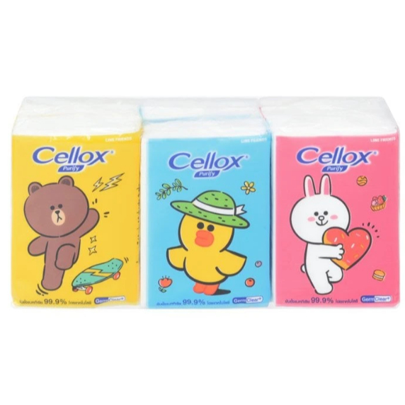 CELLOX เซลล็อกซ์ กระดาษเช็ดหน้า ไลน์เฟรนด์ 10 แผ่น แพ็ค 6 ทิชชู่ เช็ด ...