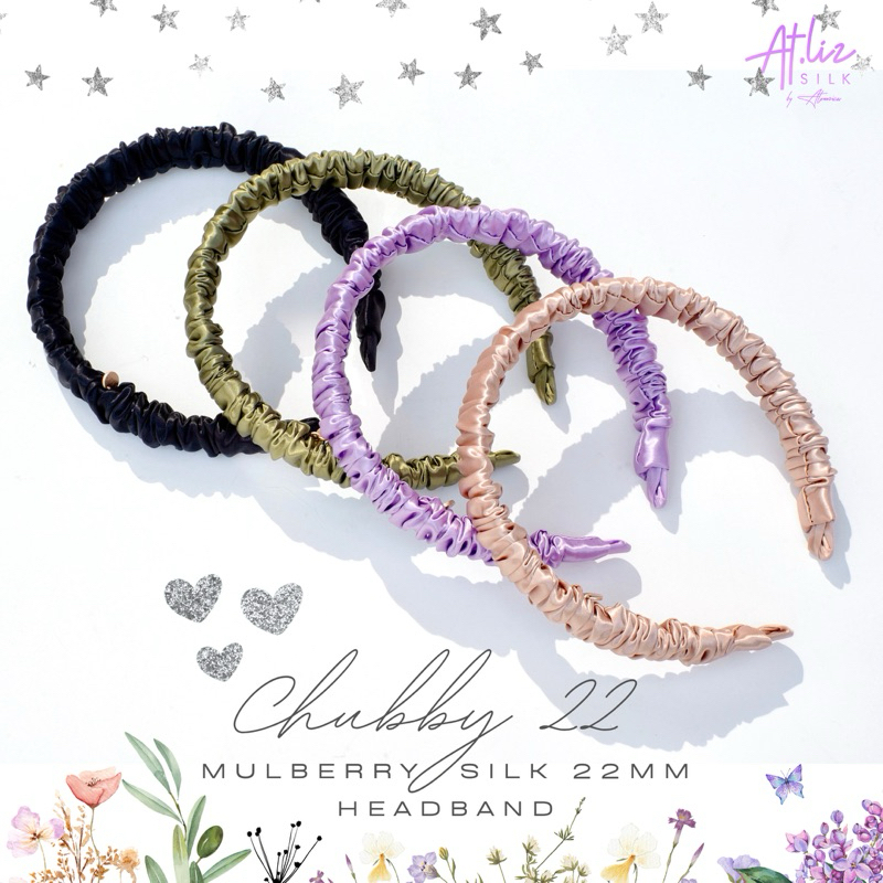 ที่คาดผมผ้าไหมมัลเบอร์รี่ Atlizsilk chubby 22 headband dreamy wedding ...