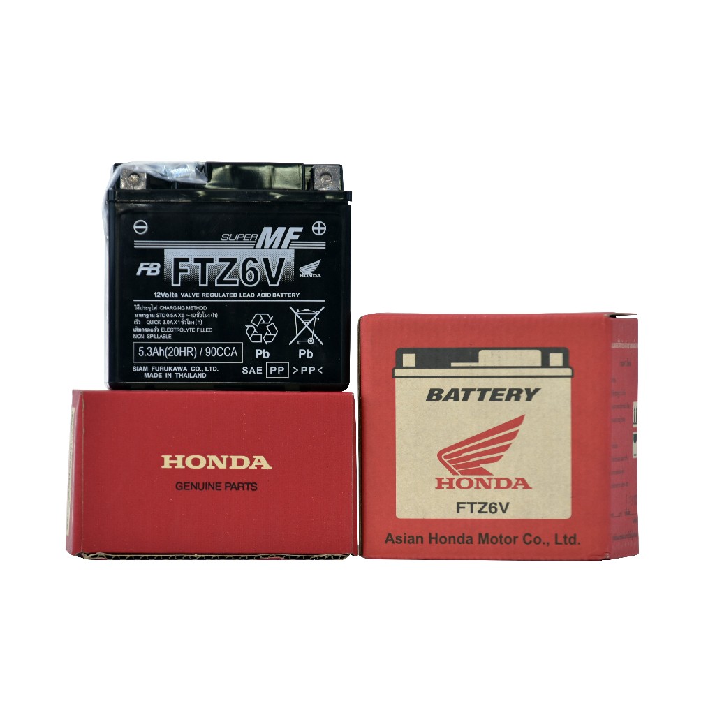 แบตเตอรี่ FTZ6V FURUKAWA (6แอมป์)อะไหล่แท้ Honda สำหรับรถรุ่น PCX ...
