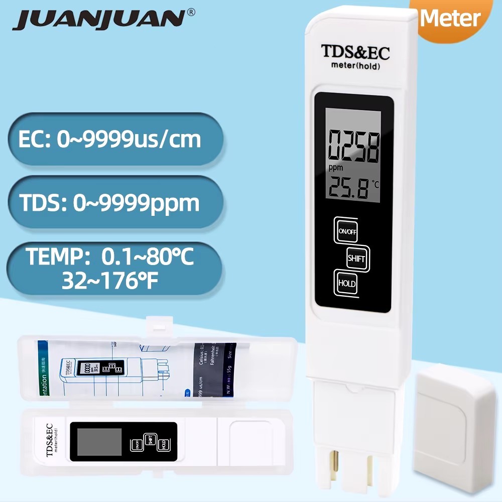 ปากกาทดสอบคุณภาพน้ำแบบ LCD 3-in-1 เครื่องวัด TDS Temp EC TDS Meter 0 ...