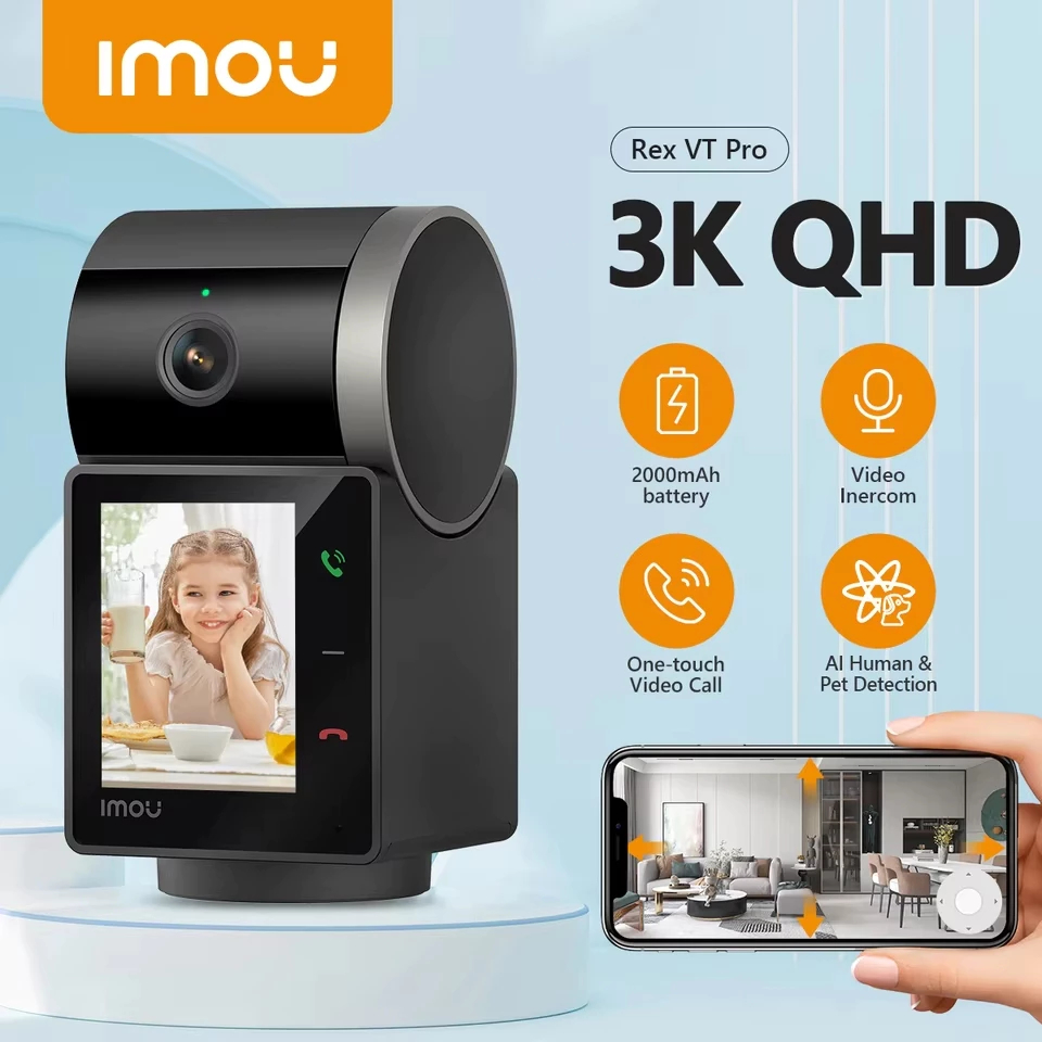 กล้องวงจรปิด IMOU REX VT PRO 5MP 3K WiFi PTZ หมุนได้ One-touch วิดีโอคอลแบบ 2 ทาง มีแบตในตัว ...