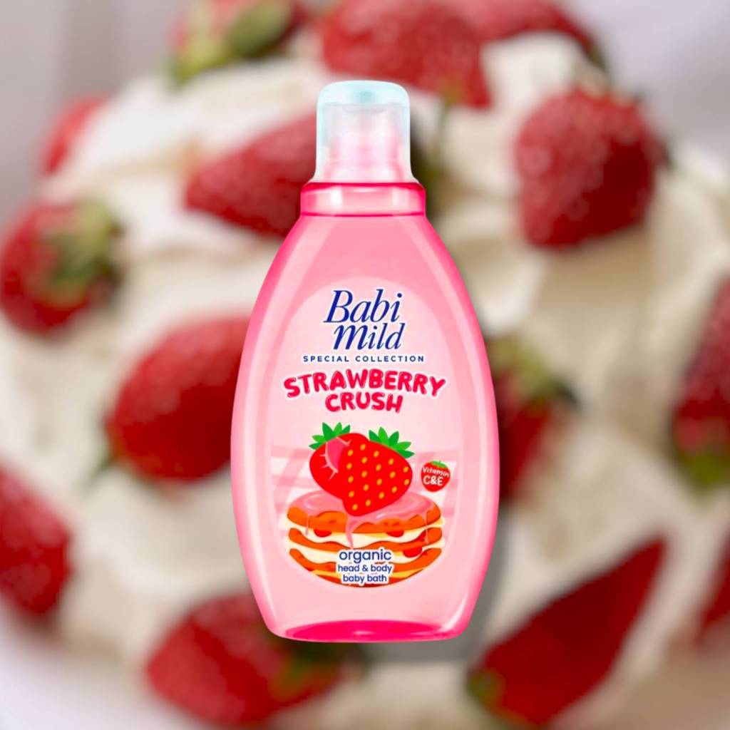 สบู่เหลวเบบี้มายด์สตรอเบอร์รี่ครัช 180 มล. Babi Mild Strawberry Crush Organic Head&Body Baby ...