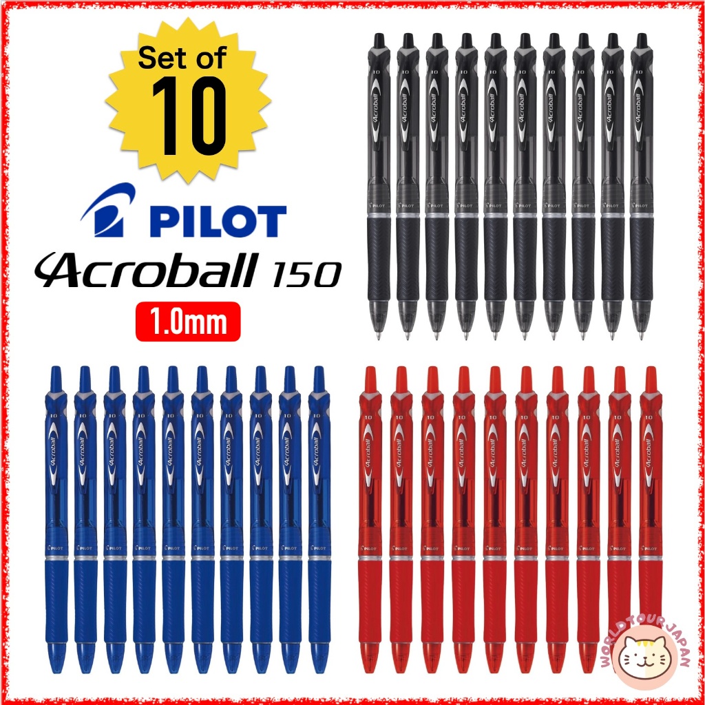 PILOT / ACROBALL 150 / Original Permanent Ink Ballpoint Pen / Set of 10 ...