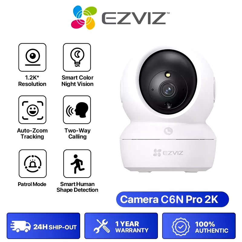 ⚡️กล้องวงจรปิดไร้สาย⚡️EZVIZ C6N Pro 2K (3MP) Wi-Fi Pan & Tilt Smart ...