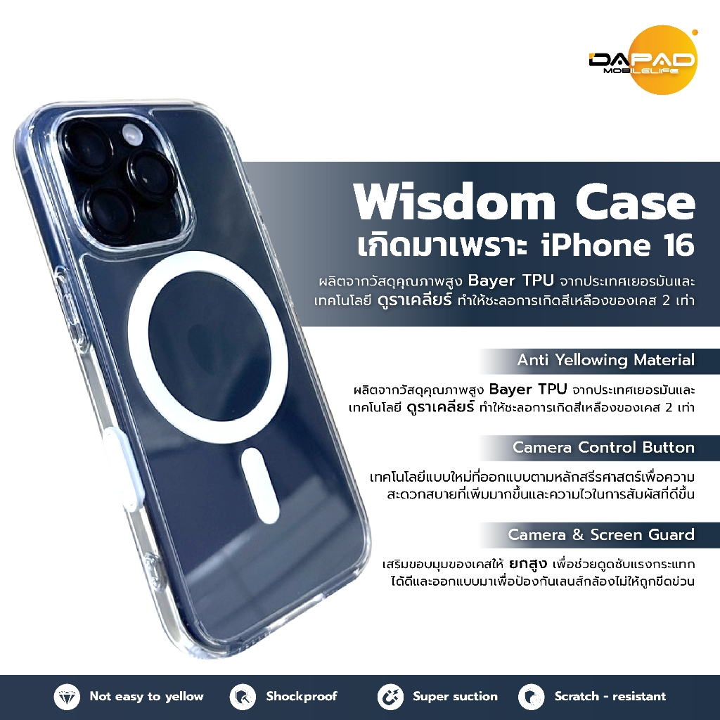 DAPAD Wisdom Case สำหรับรุ่น IP16 PRO MAX /16 PRO /16 PLUS /16 เคสพรีเมียม กันกระแทกอย่างดี ...