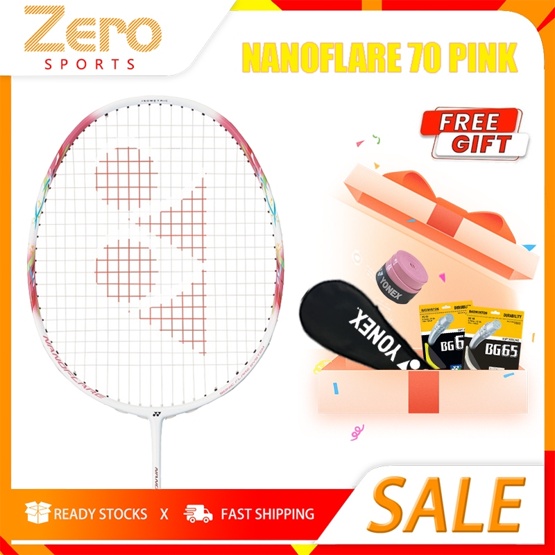 YONEX NANOFLARE 70 Pink ไม้แบดมินตันคาร์บอนแท่งเดียว 4U 28 ปอนด์ 83 ...