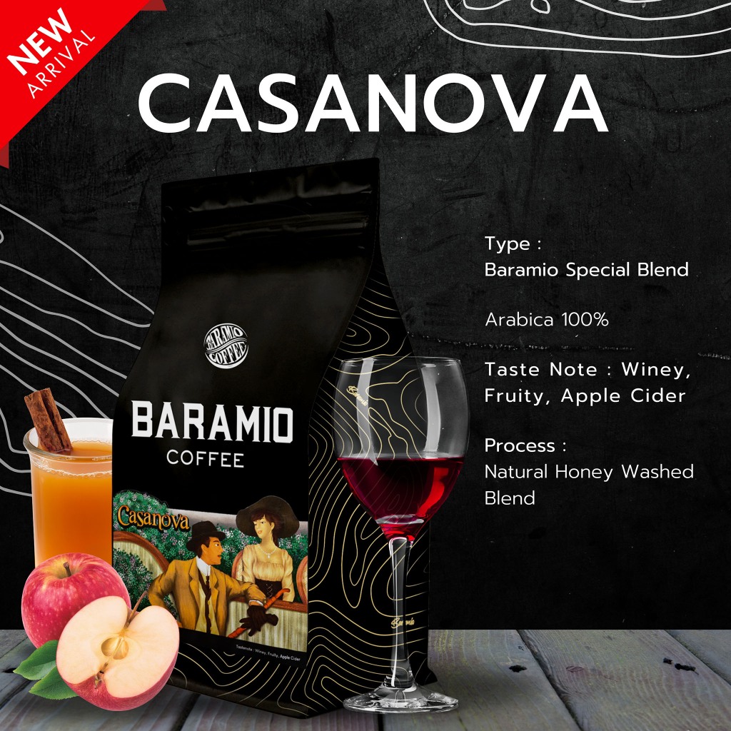 Baramio เมล็ดกาแฟคั่วรุ่น Casanova 250g. - 500g. Taste Note : Winey ...