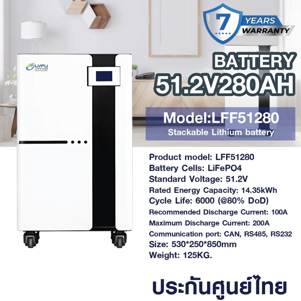LVFU แบตเตอรี่ 51.2V 280AH Stackable Lithium battery สำหรับ Inverter ...