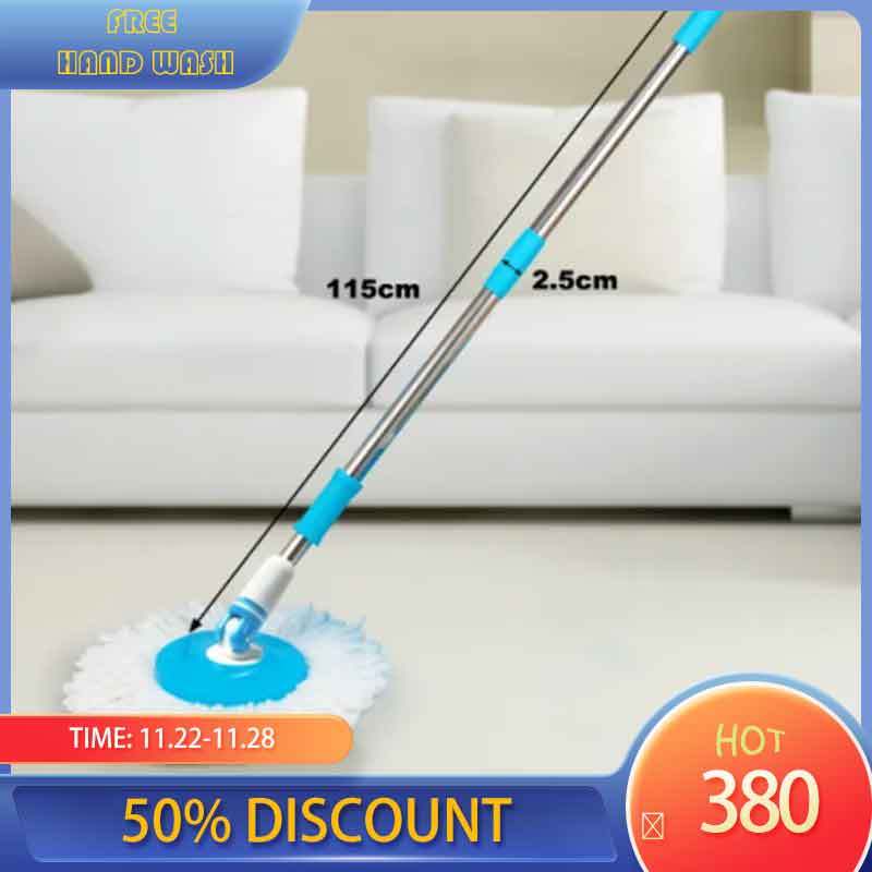 Stainless Steel Rotary Mop Rod Handle Replacement Floor 360 Degree ...