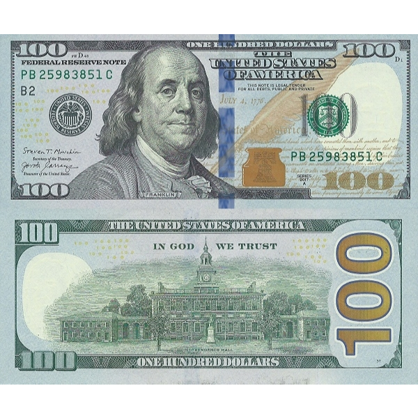 UNITED STATES OF AMERICA 100 Dollars 2017A P 548 UNC ของสะสมเก็บเป็นที่ ...