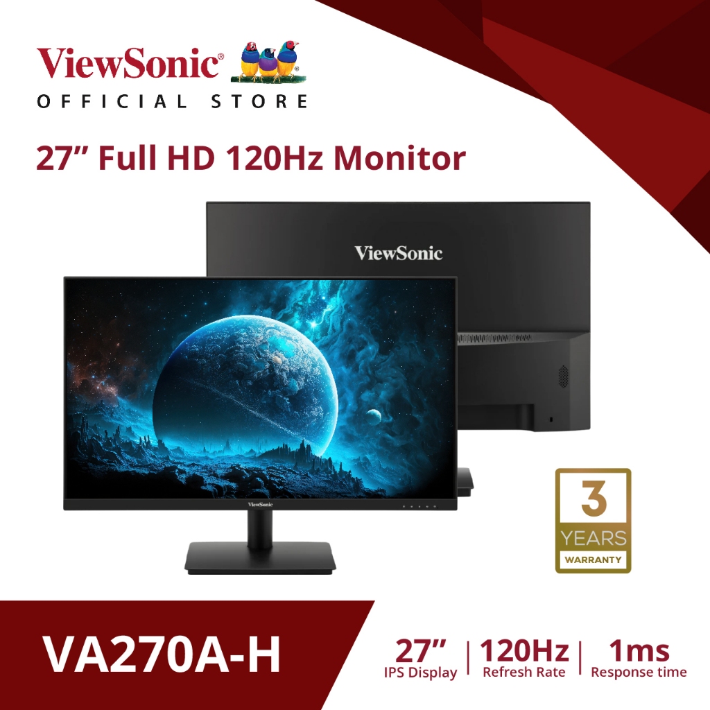 Viewsonic Monitor VA270A-H 27” / Full HD / 120 Hz / IPS / 1 ms (จอ ...