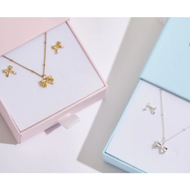 เซ็ตเครื่องประดับเงินแท้รูปโบว์ s92.5 ใส่อาบน้ำได้ เหมาะสำหรับผิวแพ้ง่าย | Shopee Thailand