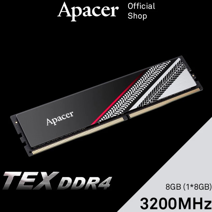 8GB / 16GB (8GBx1) (16GBx1) DDR4 3200MHz RAM (แรมพีซี) APACER TEX (AH4U16G32C28YTBAA1 ...