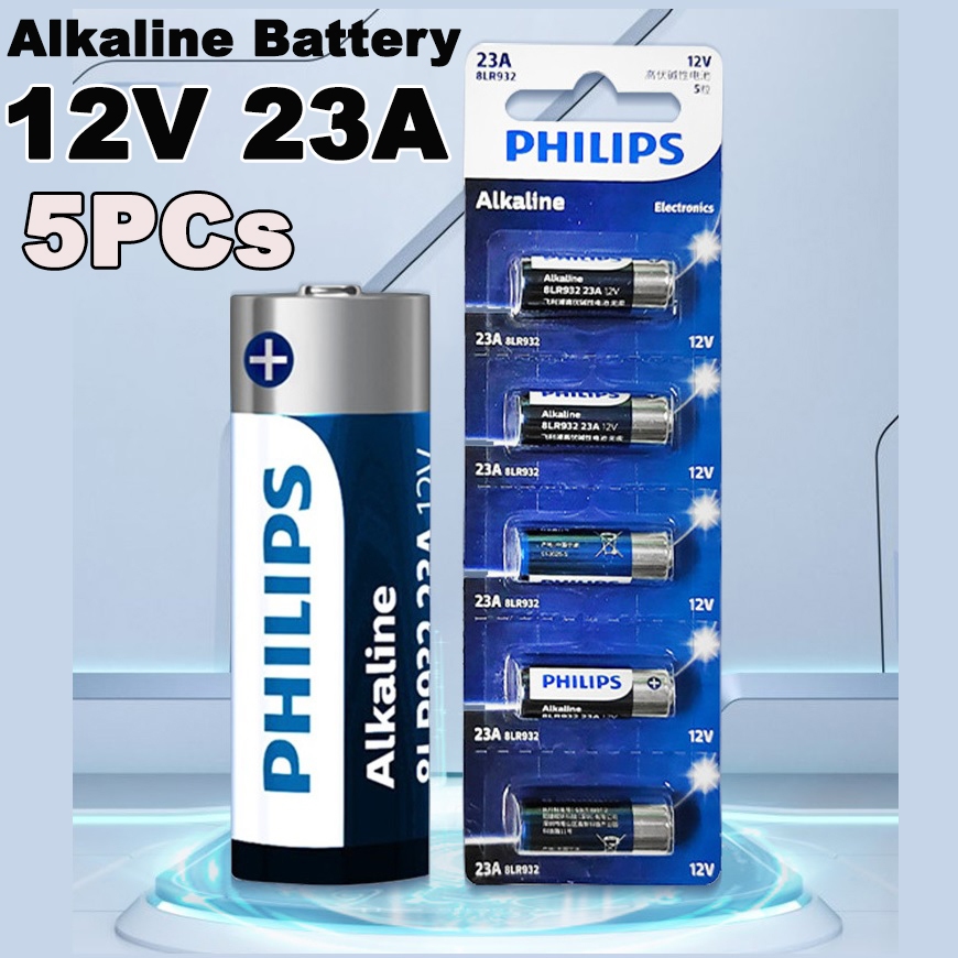 PHILIPS Battery 23A 12V Alkaline Battery 5PCS 23A 12V 23GA A23S E23A EL12 MN21 V23GA For ...