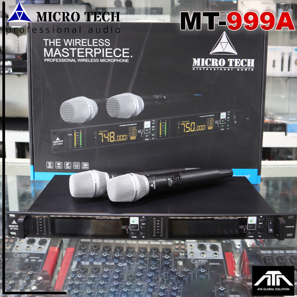 ไมค์ลอยมือถือคู่ MICROTECH MT-999A ไมค์ลอย UHF ไมโครเทค ไมค์ไร้สาย ย่าน UHF คลื่นความถี่ใหม่ 4 ...
