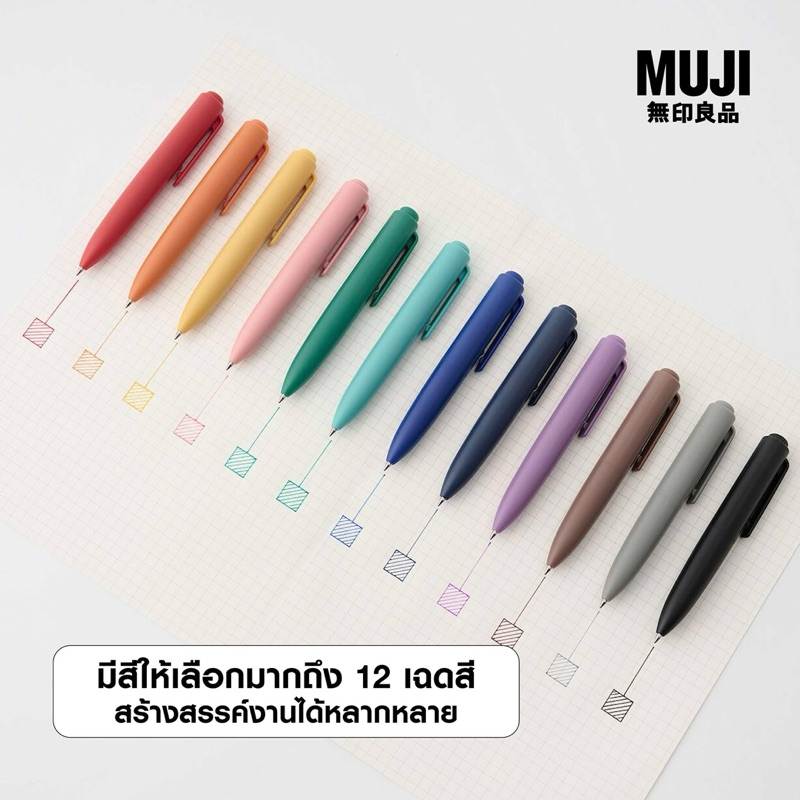 [MUJI] ปากกาลูกลื่นเจลแบบกด - Compact Ballpoint Pen Knock Type (0.5) | Shopee Thailand