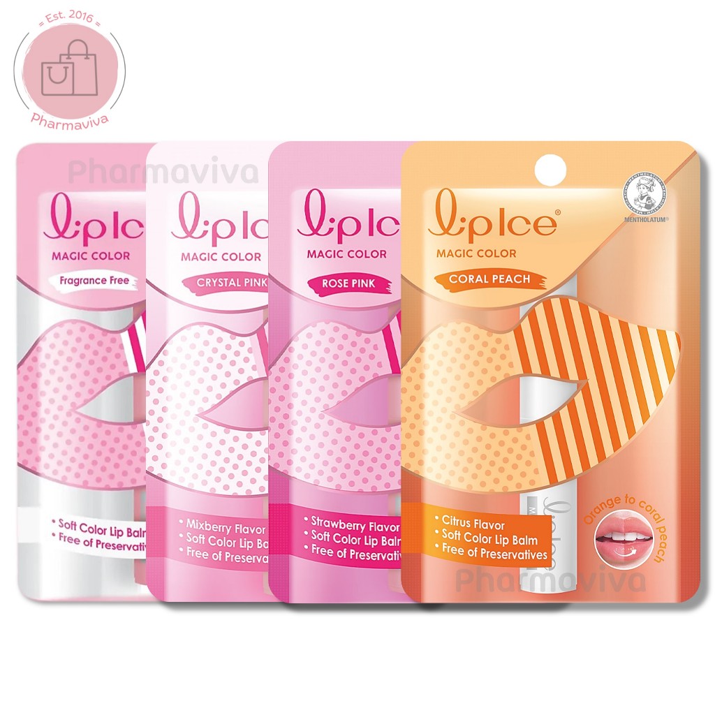 ลิปบาล์ม Mentholatum LipIce Magic Color 2 g (3 โทนสี) Rose Pink ...