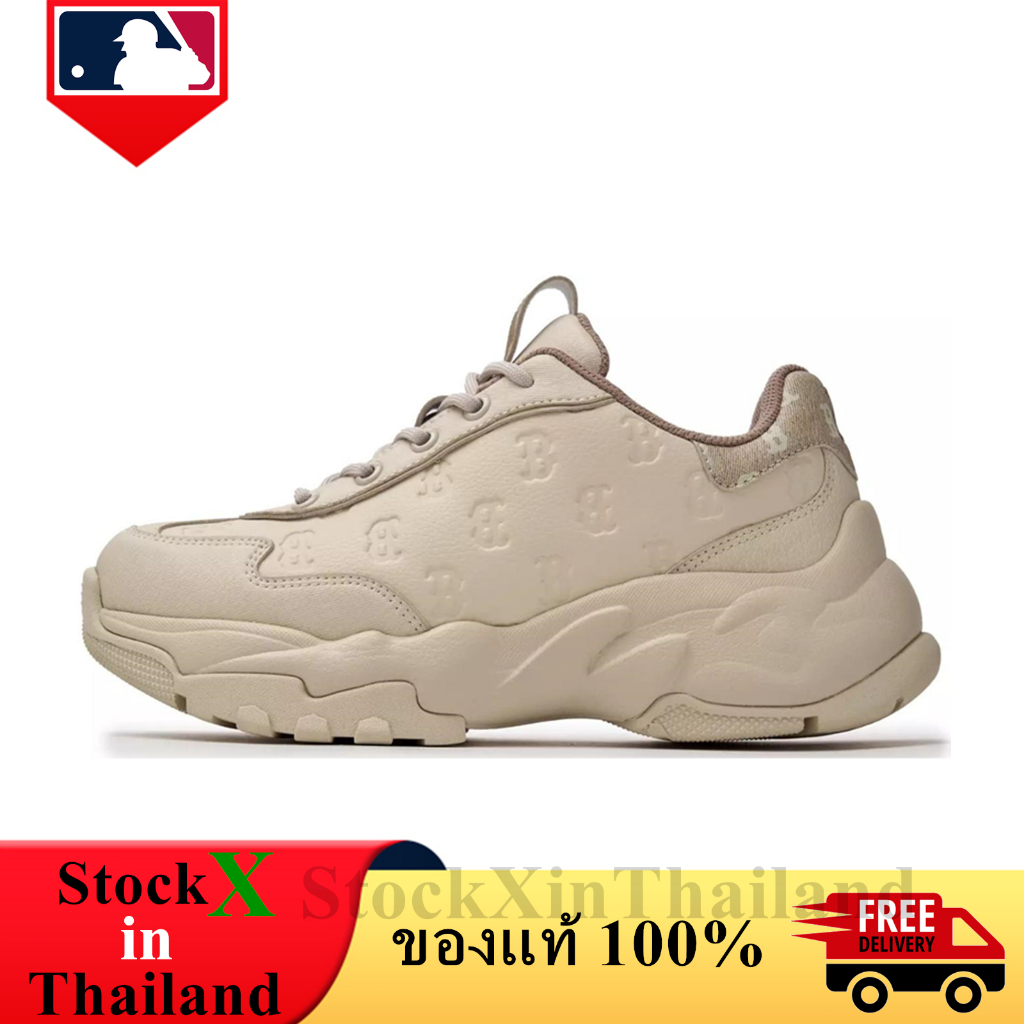ของแท้ 100% MLB BigBall Chunky Embo Monogram Beige รองเท้าผู้ชาย ...