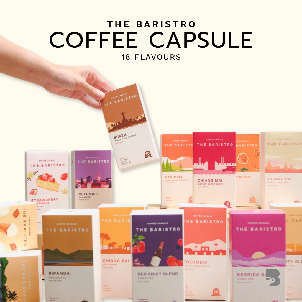 The Baristro Coffee Capsule 1 กล่อง มี 10 แคปซูล มี 18 รสชาติ | Shopee ...