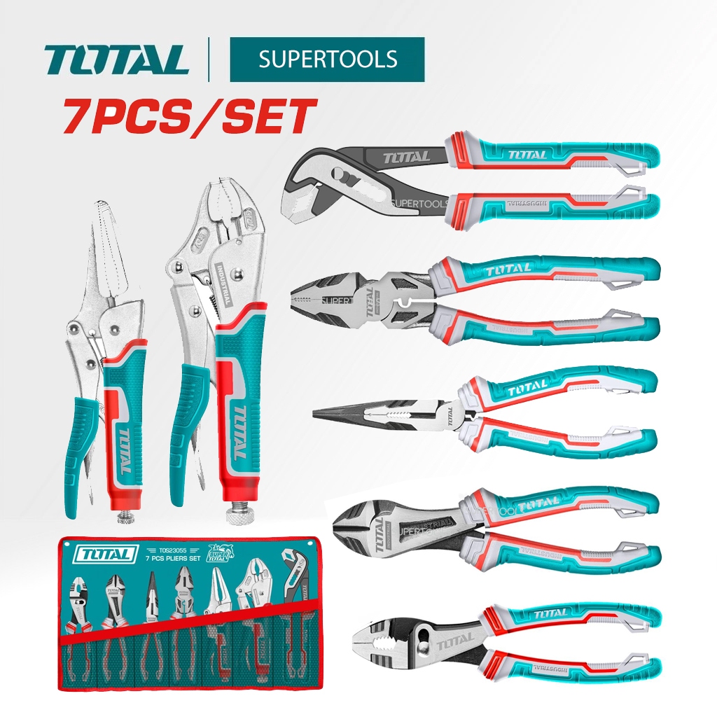 TOTAL ชุดคีม 7 ตัวชุด รุ่นงานหนัก พร้อมซองผ้าแคนวาส COMBO SET19 รุ่น TOS23055 อุปกรณ์ช่าง ...